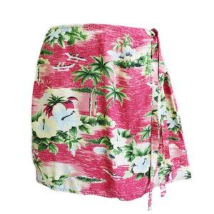 Vintage | Skirts | Vintage Hawaiian Islander Wrap Mini Skirt Beach ...
